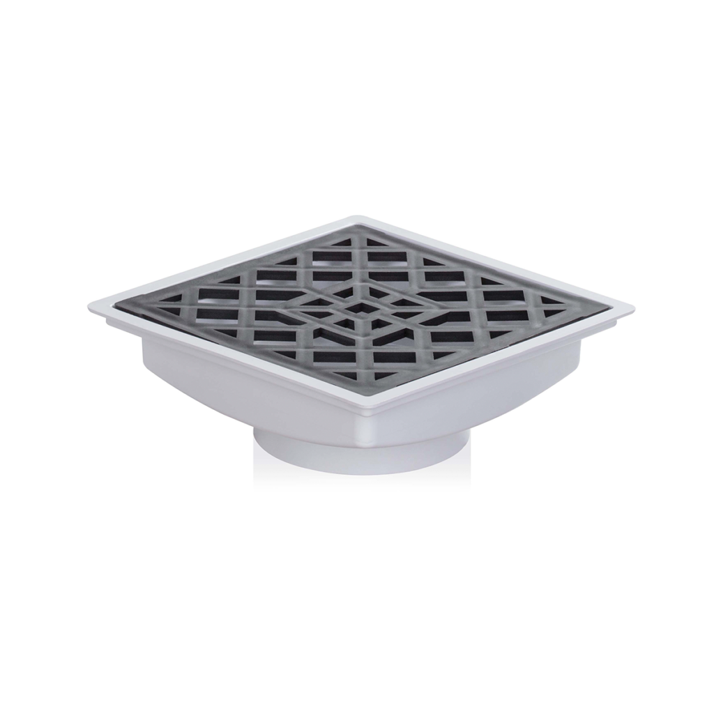 Embudo Desagüe Vertical – Rejilla plástica 18×18 cm – Concorplast